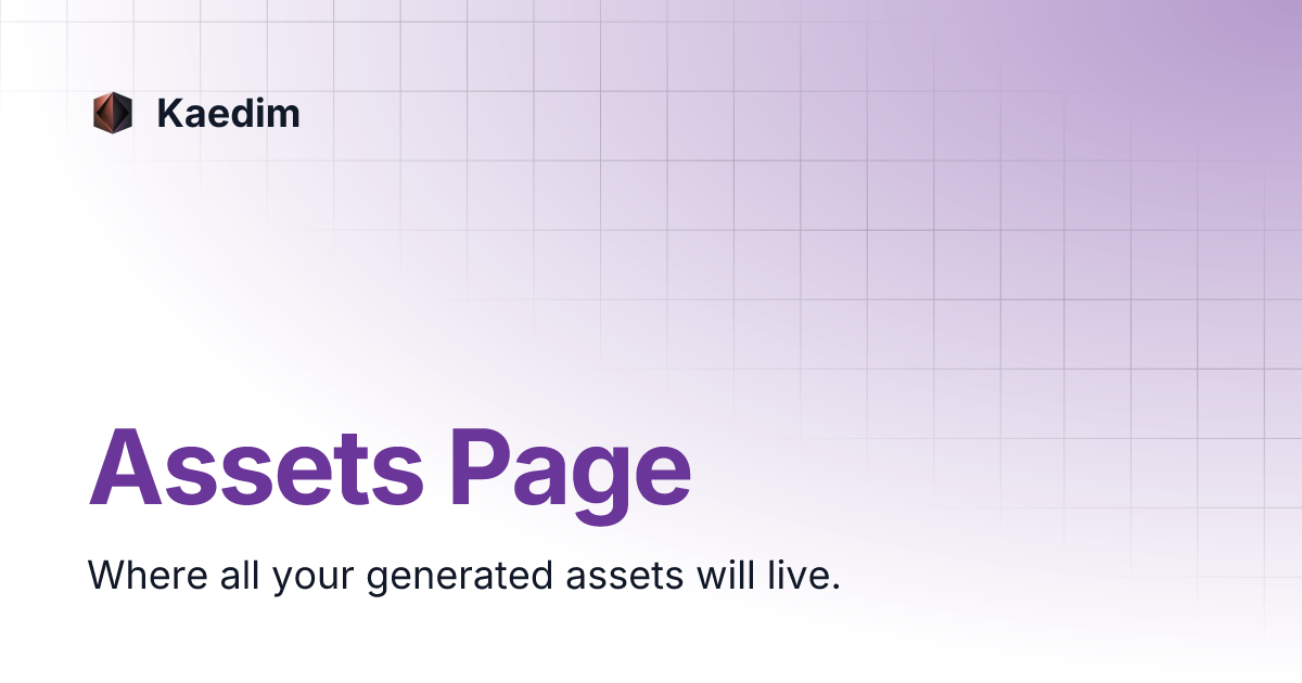 Assets Page | Kaedim